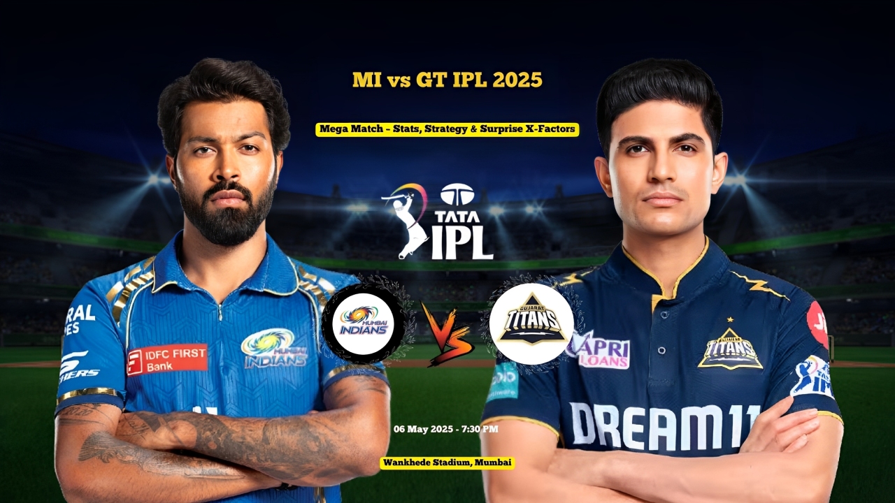 MI vs GT Mega Match – Stats, Strategy & Surprise X-Factors